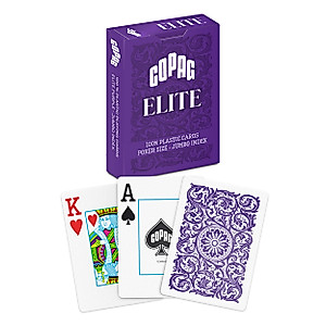 Copag Elite 100% Plastic Playing Cards, Poker Size (Standard) Jumbo Index Single Deck (Purple)