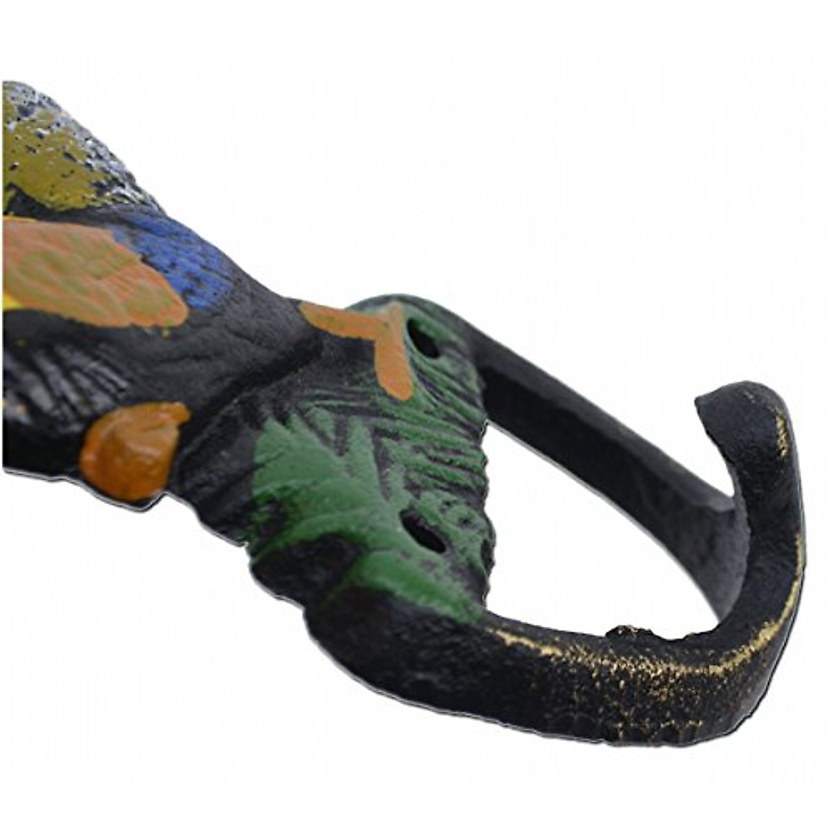 Flag Emotes Rooster & Chickens Wall Hook 3 Piece Set Colorful Painted Cast Iron Coat Hangers Rack