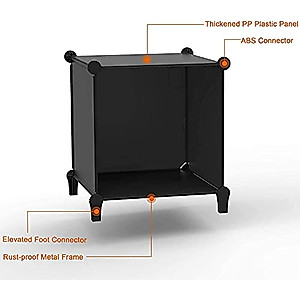 HOMIDEC Cube Storage Organizer 16-Cube Storage Shelf, Closet Organizer for Garment Racks, Closet Organizers and Storage with Metal Hammer, Bookshelf for Kids, (48.4 L x 12.2 W x 48.4 H Inches),Black