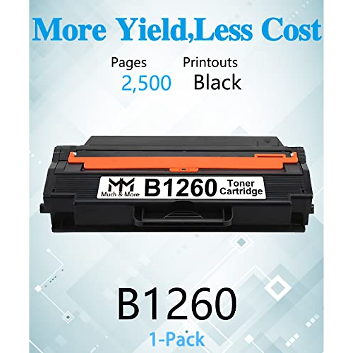 MM MUCH & MORE Compatible Toner Cartridge Replacement for Dell 1260 RWXNT 331-7328 Used for B1260dn B1260 B1265dn B1265dnf B1265dfw Series Printers (1-Pack, Black)