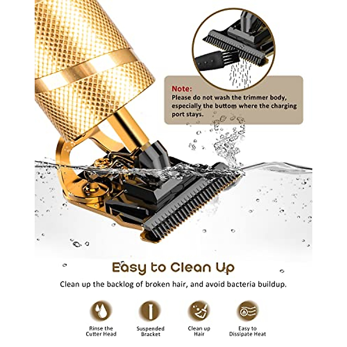 Qhou Hair Trimmer, Upgraded T Outline Clippers for Men, Cordless Electric Hair Trimmer Hair Cutting Kit with Hair Clippers Cordless Rechargeable Hair Cutter Shaving with LED Display