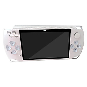 New 4.3" Full Color High-Speed Crisp TFT Widescreen Video Game Console Built-in 10000 Games, with Mini 5P USB, 3.5mm AUX Earphone Output/TV Output, TF Card Holder(White)