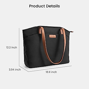 tomtoc Tote Bag for Women, Water-resistant Laptop Shoulder Bag Lightweight Large Capacity Shopping Bag for Daily Office Work, Business Travel Fits up to 16-inch MacBook Pro