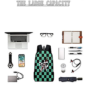 Volrath Anime Kamado Tanjirou Kamado Nezuko Lightweight Casual Anime Backpacks Travel Backpack Cosplay(bag-1)