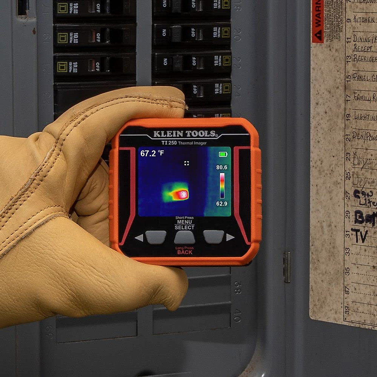 Klein Tools TI250 Rechargeable Thermal Imaging Camera, Camera Displays Over 10,000 Pixels with 3 Color Palettes, High / Low Temperature Points