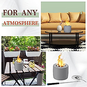 Tabletop Fire Pit with Roasting Stick Extinguisher Cover Tabletop Rubbing Alcohol Fireplace Concrete Outdoor Indoor Fireplace Portable Fire Bowl for Patio Balcony Garden Indoor Outdoor Decor Heater