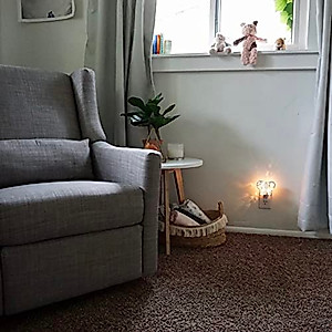 Lilys Lights Handmade LED Ceramic Elephant Plug in Night Light for Kids (White Elephant)