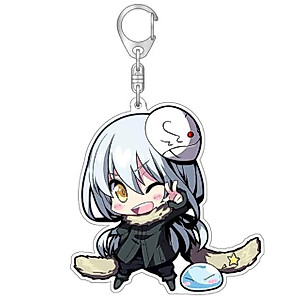 P1PSZ Tempest Rimuru Mask with 2PC Slime Rimuru Keychain for That Time I Got Reincarnated as a Slime Cosplay Costume (A)