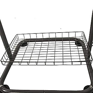 3 Tier Saddle Rack for English or Western Saddles, Features Accessory Basket and Tack Hooks, Grey - Backyard Expressions