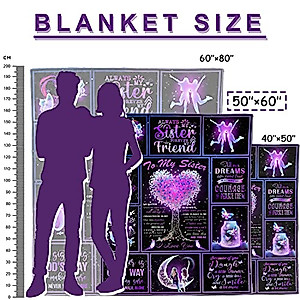 Yufobel Sister Birthday Gifts from Sister, Sister Gifts, Sister Blanket 60"x50", Sister Gifts from Sister, Birthday Gifts for Sister, Gifts for Sister Throw Blanket
