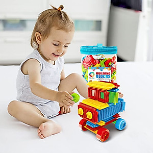 teytoy My First Baby Building Toys, 150pcs Bristle Shape 3D Building Blocks Toy Set, STEM Educational Preschool Toys, Building Blocks for Kids Ages 4-8 Years Old