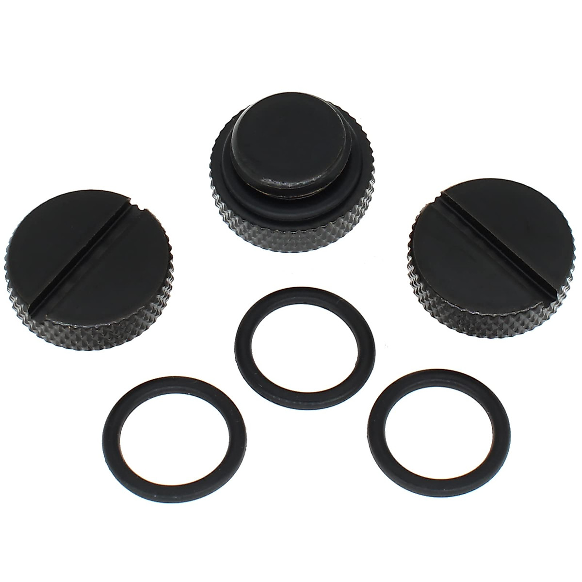 G1/4" Plug Fitting 3 Pcs G1/4" Plug Water Stop Plug Water Lock with O-Ring for PC Water Cooling Systems [FDXGYH, Black]