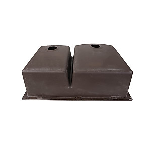 Plymouth 33" x 22" Double Bowl Dual Mount Granite Composite Kitchen Sink Finish: Brown