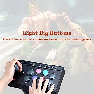 PXN Arcade Stick PC Joystick 0082 Fight Stick Turbo and Macro Function Arcade Fight Stick Turbo Macro USB Connection for PC,PS4,PS3,Xbox Series X|S, Xbox One
