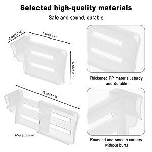 Fridge Divider, 16 Pack Refrigerator Door Organizer, Drawer Adjustable Separators, Expandable From 2.5-4.3 Inches, for Home Kitchen Office Supplies Tidy, Clear