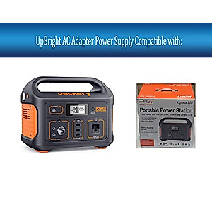 UpBright AC Adapter Compatible with Jackery Explorer 550 Portable Power Station Solar Ready Generator Backup Battery Li-ion NMC 110V 500W Lithium Ion Rechargeable Li-NMC DC 12V-30V Supply Cord Charger