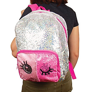 Fashion Angels Magic Sequin Silver Holographic with Reveal Backpack