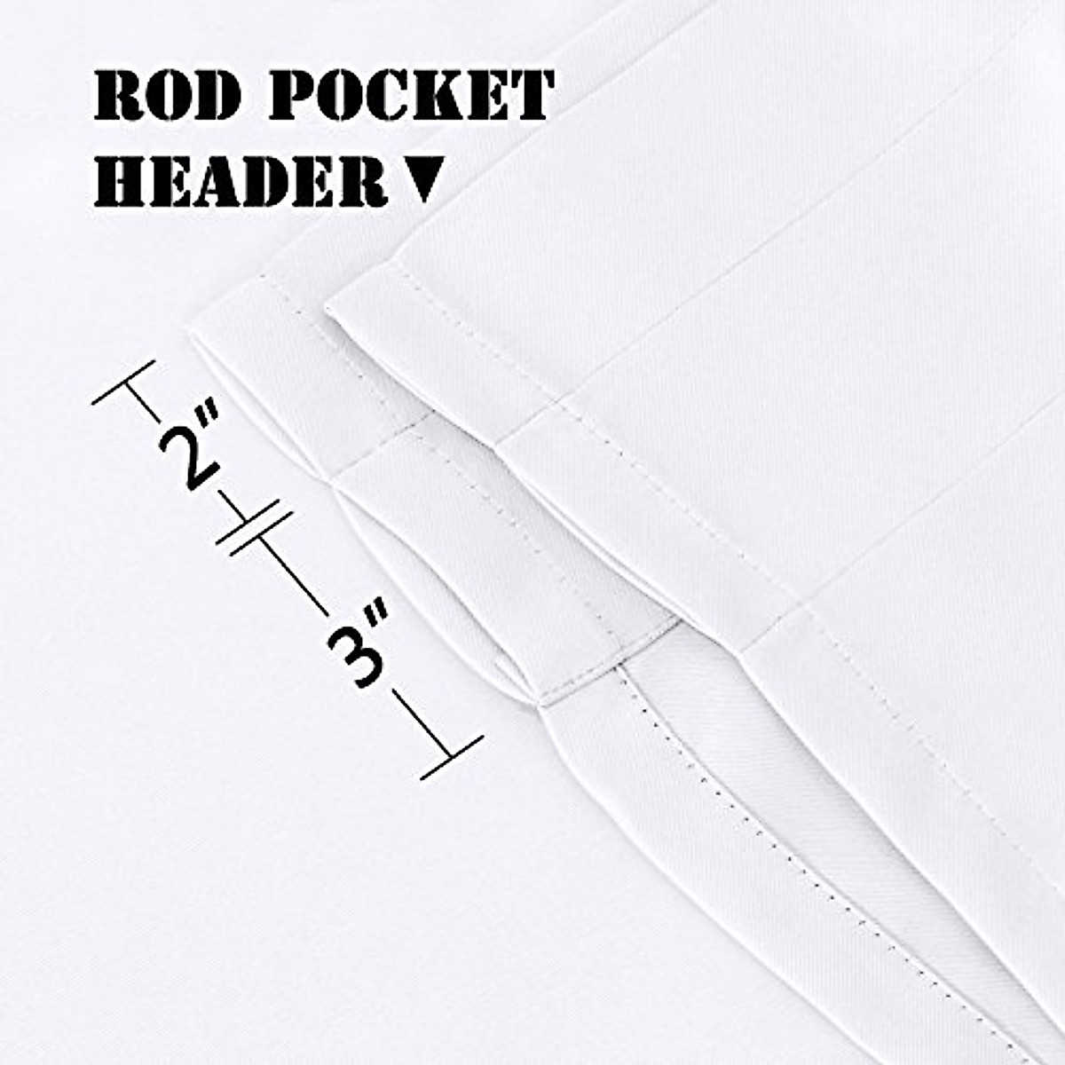 H.VERSAILTEX 2 Panels Blackout Curtain Valances for Kitchen Windows/Living Room/Bathroom Privacy Protection Rod Pocket Decoration Scalloped Winow Valance Curtains, 52" W x 18" L, Pure White