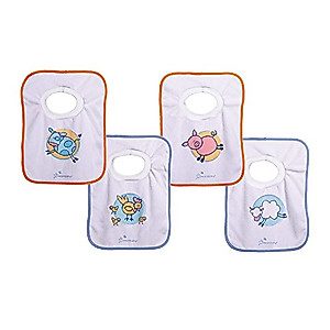 Dreambaby Terry Cloth Pullover Baby Bibs - Super Absorbent for Feeding and Drooling Toddlers - Farm Animals , 4 Count