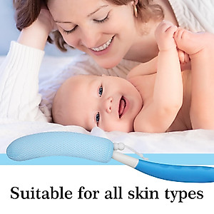 Leetye Mei Bath Brush Long Handle Shower Brush, Non Slip Handle Shower Brush, Long Handle Rear Frosted Shower Brush, Suitable for scrubbing and Bathing in Difficult to Reach Areas of The Body.