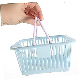 ANDRESLAD 6pcs Storage Basket Sundries Storage Container Sundries Organizer Toy Container Fruit Containers Bathroom Desktop Baskets Toys Storage Organizer Basket for Office Sky-blue Plastic