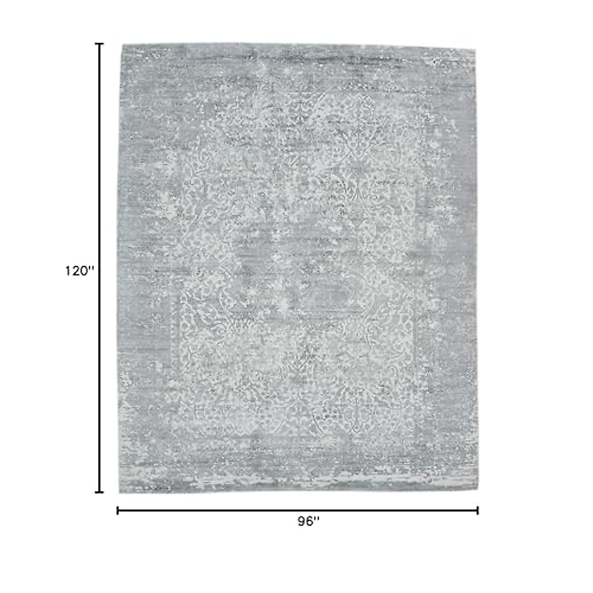 Handmade Modern Contemporary Gray Area Rug 8 x 10