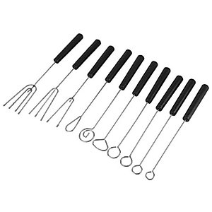 EORTA 10 Pcs/Set Chocolate Dipping Forks Stainless Steel Fondue Forks Cake Decorating Tools with PP Handles for DIY, Fruits, Dessert, Coffee, Truffles