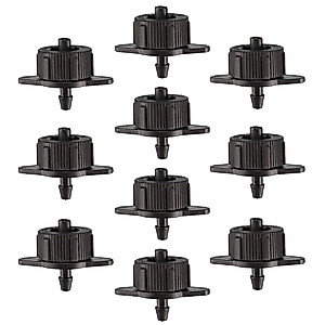 uxcell Pressure Compensating Dripper 1 GPH 4L/H Emitter for Garden Lawn Drip Irrigation with Barbed Hose Connector, Plastic Black 15pcs