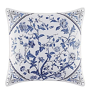 Laura Ashley - Full Comforter Set, Cotton Bedding with Matching Shams & Bed Skirt, Stylish Home Decor (Charlotte Blue, Full)