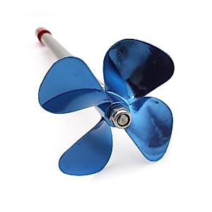 【Remote Control Toy Parts】 1PC RC Boat Metal Propeller 4-Blades 4mm Shaft Right Left Hand 55mm Prop for RC Boat -Environmentally Friendly Materials (Color : 1PC Red Right Hand)