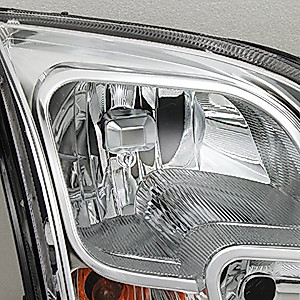 AKKON - For Ford Fusion Clear Chrome Headlights Head Lamps Driver Left + Passenger Right Side Replacement Pair