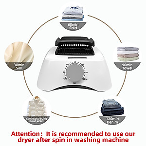 Portable Clothes Dryer, Portable Dryers for Laundry 1000W Double Layers Drying Machine Stainless Steel Portable Dryer for Apartments Home Dorms Travel RVs with Timer and Fabric Cover CHOCHOYAH