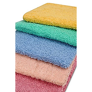 Textila Terry Washcloth Pack of 10 - Multicolor - 12x12 Inches, Soft and Absorbent - Perfect for Bath, Face, Hand, Kitchen, Spa, Hotel, Gym, and Home Use.