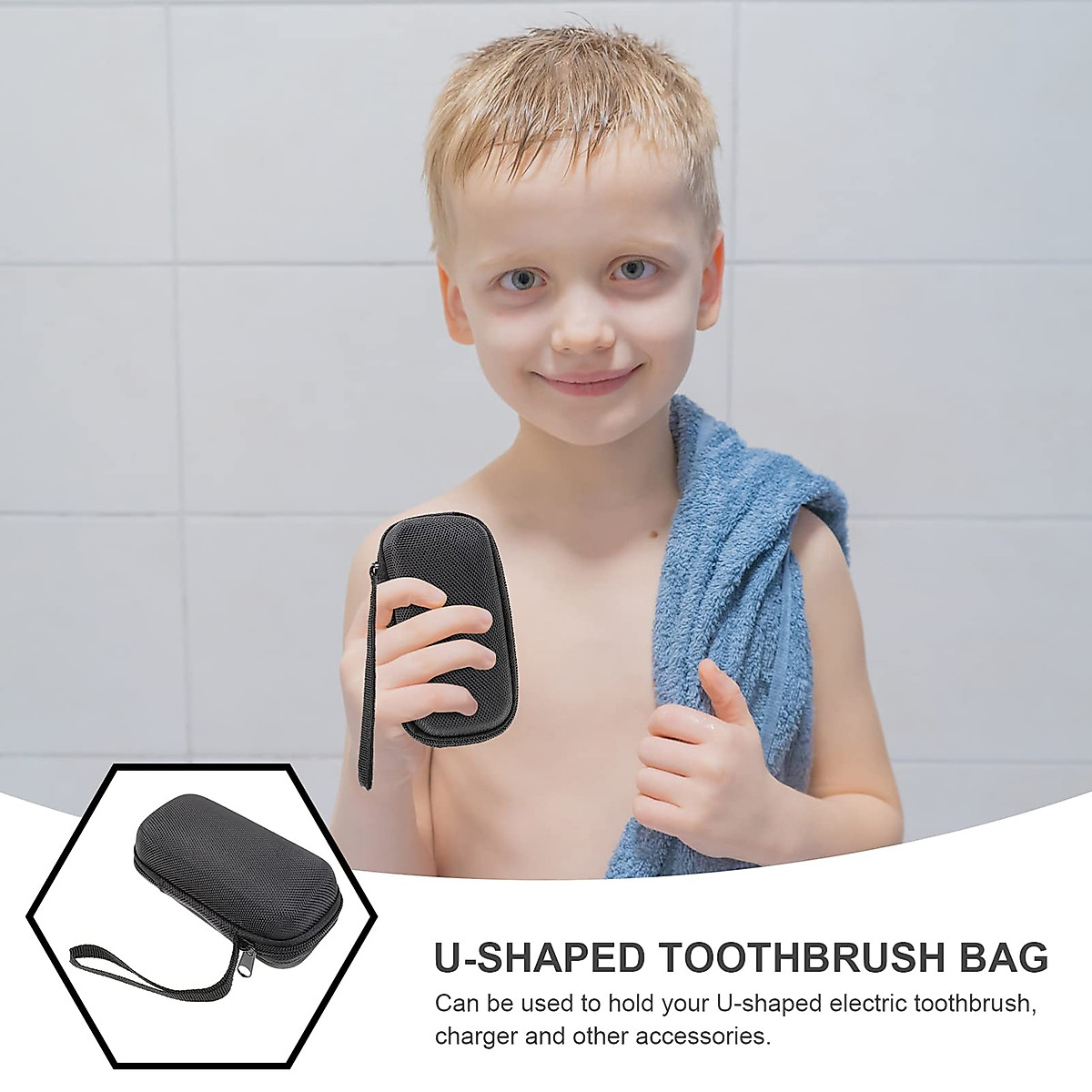 DOITOOL Toothbrush Carry Case Pouch U Shaped Toothbrush Bag Travel Kids Toothbrush Holder Compatible for ASHMORE AS- TB05