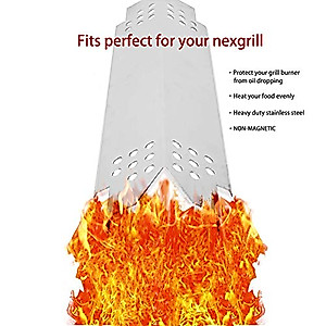 DcYourHome Heat Plate Shields for Nexgrill 720-0830H, 5 Burner 720-0888, 720-0888N, 6 Burner 720-0896B, 720-0898 Gas Grills, Stainless Steel Heat Tent Flame Tamer (3 Pack)