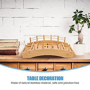 Yardwe Bamboo Sushi Boat Serving Tray, Arch Bridge Sushi Boat, Wooden Sushi Bridge Serving Plate for Home Restaurant 44x22x13CM