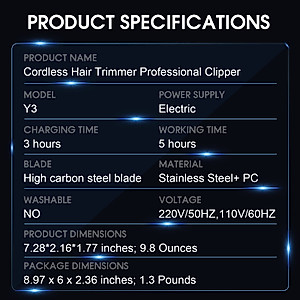 COMZIO Hair Clippers for Men Professional,Cordless High-Performance Barber Clippers for Hair Cutting,Rechargeable Mens Hair Clippers,Home Haircut &Grooming Set with LED Display,Mens Gifts