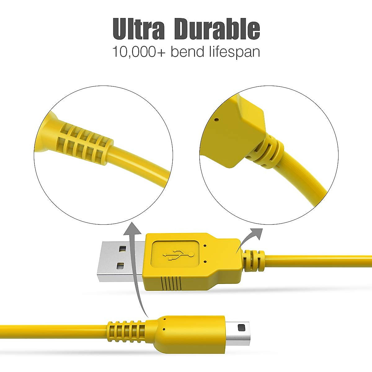 [2 Pack] 5FT USB Charger Charging Cable for 3DS Compatible with Nintendo New 3DS XL/New 3DS/ 3DS XL/ 3DS/ New 2DS XL/New 2DS/ 2DS XL/ 2DS/ DSi/DSi XL Bule/Red/Yellow