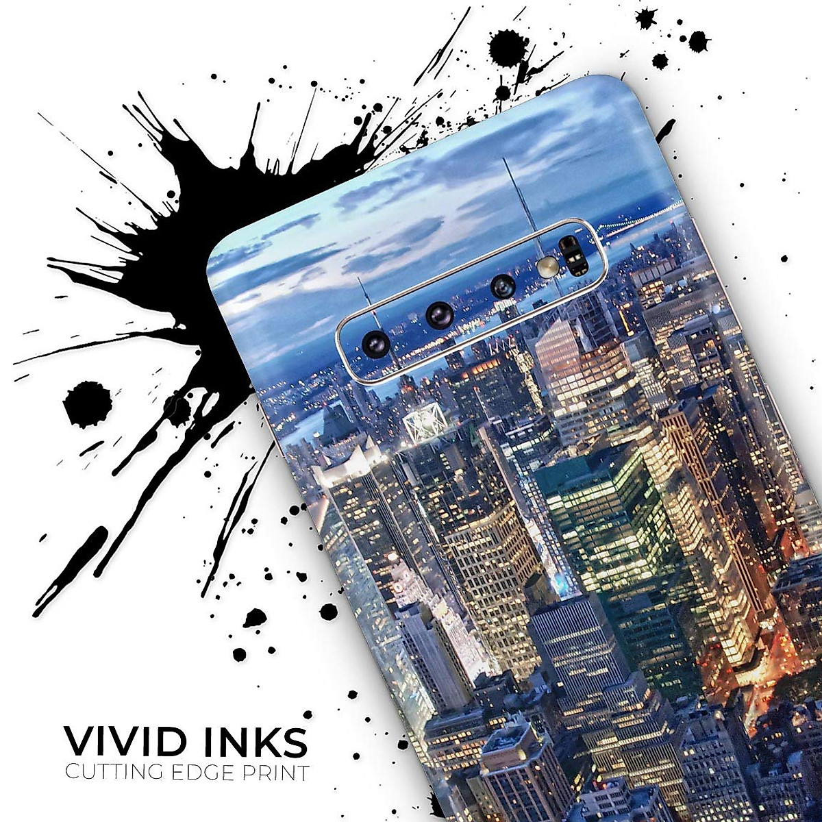 DesignSkinz Night Aerial NYC Protective Vinyl Decal Wrap Skin Cover Compatible with The Samsung Galaxy S20 (Screen Trim & Back Glass Skin)