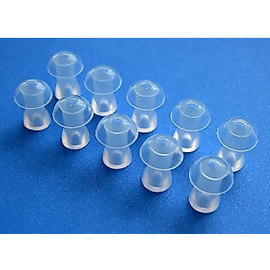 10 Small (S) Soft Replacement Mushroom Domes Eartips Earbuds Compatible with Siemens Touching, Motion, Nitro, Aquaris, Siemens Life, Lotus 12P 13P 13SP 23P 23SP 23M BTE (Behind The Ear) Hearing Aids