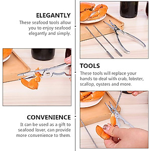 Cabilock Kitchen Utensil Set Shelled Nuts 3pcs Seafood Tools Set Stainless Steel Crab Leg Crackers Picks Nut Forks Lobster Crackers Shell Crackers Kitchen Accessories Kitchen Utensil Set Shelled Nuts
