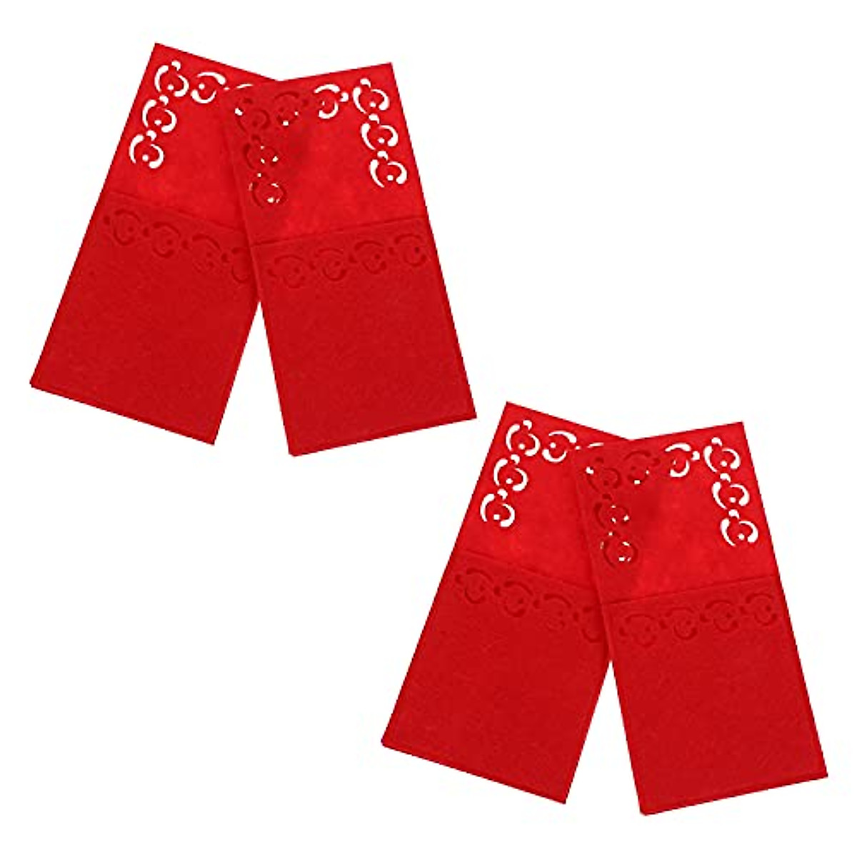 4PCS Xmas Party Cutter Fork Storage Bag Practical Christmas Tableware Cover Decor for Celebration Party