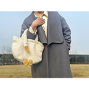 XACKWUERO Women Cute Plush Goose Bag Funny Novelty Goose Purse Tote Handbag Shoulder Shopper Bag (Portable)