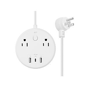 Monoprice USB-C Power Strip, 2 Outlets and 57W 3 USB with 5-Foot Extension Cord, Compact Travel Size, for MacBook Pro, iPad Pro, iPhone, and Galaxy