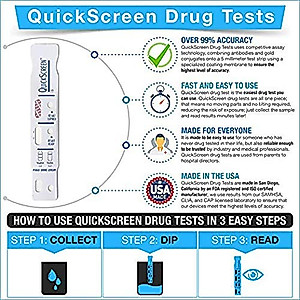 Phamatech Quickscreen MET 500 ng/mL Urine Dip Card Drug Testing - Pack of 25
