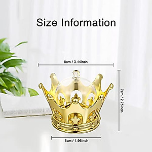 Honeydak Gold Fillable Crown with Dome Party Favors Decorative Crown Candy Storage Boxes Fillable Golden Crown Candy Containers for Baby Shower Princess Birthday Party Supplies (36 Pieces)