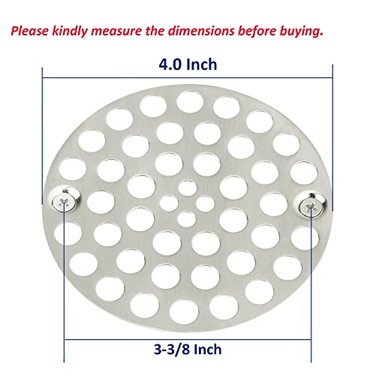 Artiwell 4’’ Shower Strainer Drain Trim Set, Solid Brass Screw-in Shower Strainer Drain Cover, Replacement Strainer Grid by Artiwell, Machine & Self-Tapping Screws Included (Brushed Nickel)