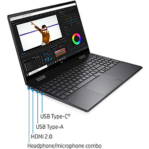 2020 Newest HP ENVY x360 2-in-1 Laptop, 15.6" Full HD Touchscreen, AMD Ryzen 5 4500U Processor up to 4.0GHz, 8GB Memory, 256GB PCIe SSD, Backlit Keyboard, HDMI, Wi-Fi, Windows 10 Home, Nightfall Black