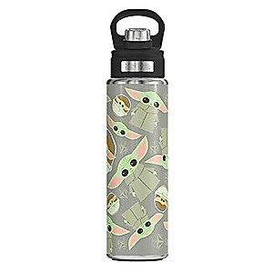 Tervis Star Wars-The Mandalorian Child Pattern Triple Walled Insulated Tumbler, 24 oz Wide Mouth Bottle, Stainless Steel