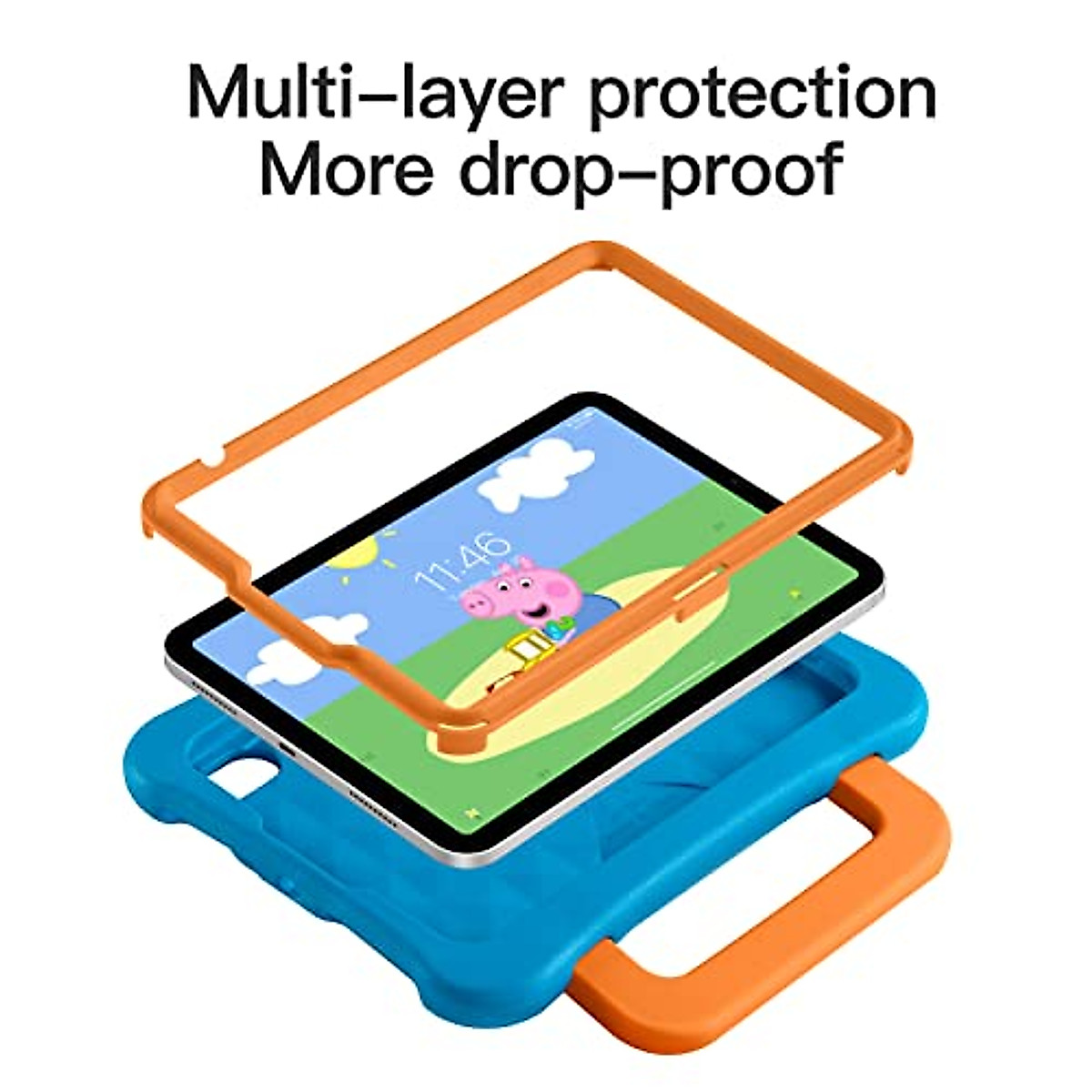 LeiJue Kids Case for 2021 iPad Mini 6, Light Weight Heavy Duty/Shockproof/Drop Proof with Handle/Kickstand, Child Friendly Protective Cover for iPad Mini 6th Gen 8.3inch (Blue)